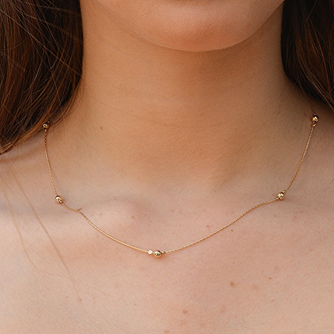 Dainty Gold Necklacegold Necklacesatellite - Etsy