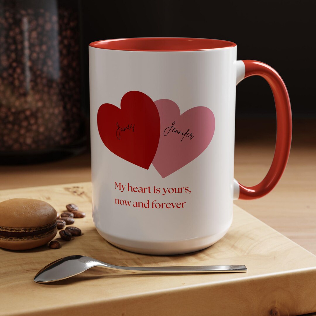 Valentine Hearts Coffee Mug, Personalized Heart Mug, Custom Love Mug ...