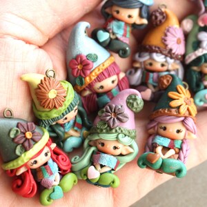 Bronzed Necklace With Lucky Gnome Pendant in Fimo – Handcrafted Gnome ...