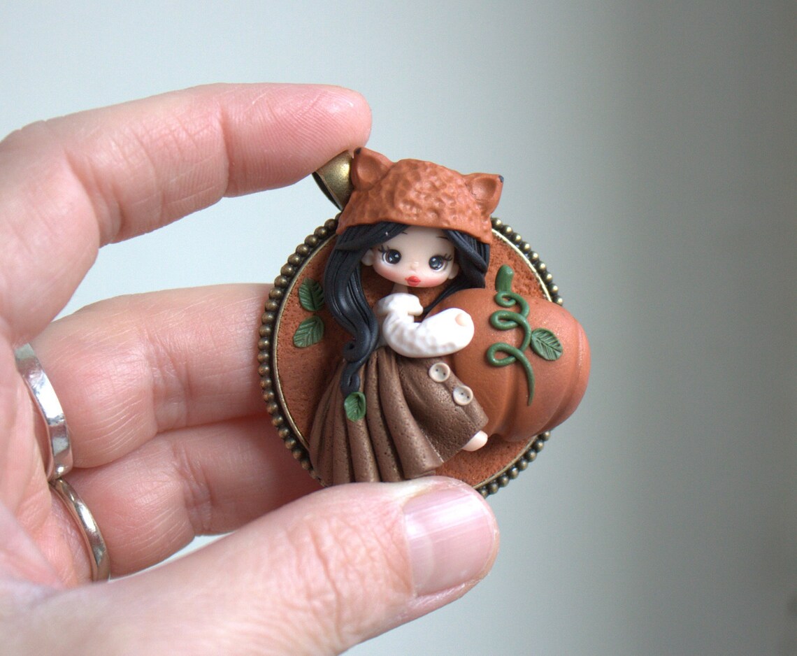 Polymer Clay Pendant Fimo Doll Made to Order - Etsy