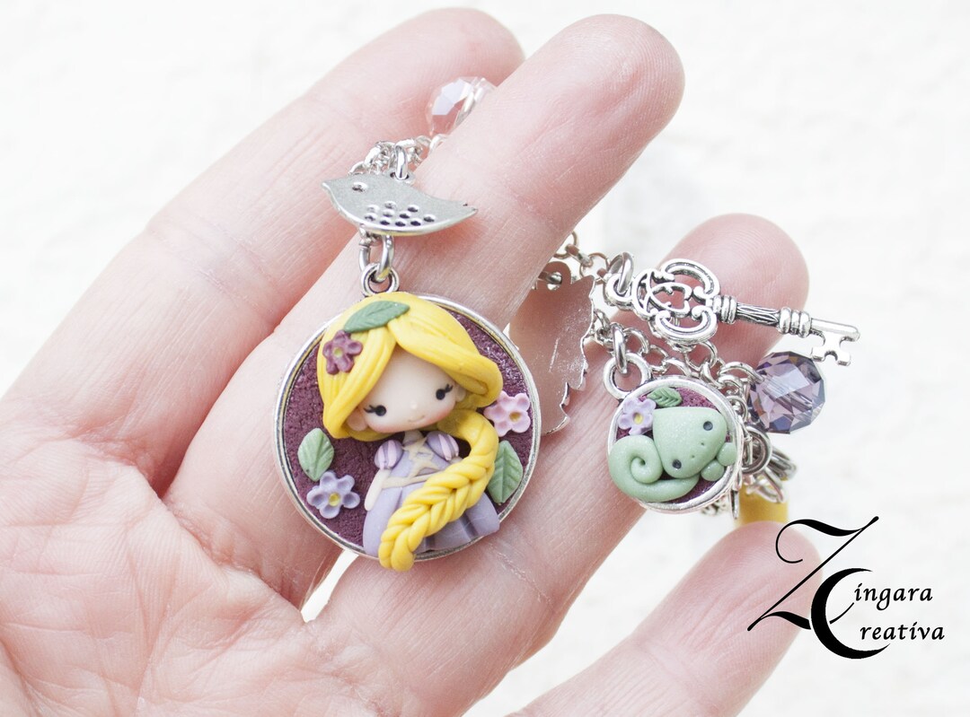 Charms Bracelet, Stainless Steel, Rapunzel, Fimo Doll, Fimo Pendant ...