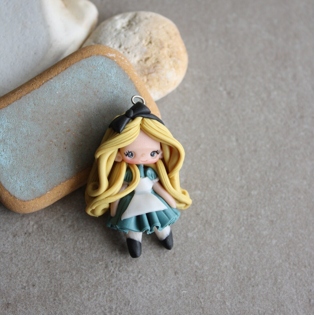 Polymer Clay Alice Doll Pendant - Keychain or Necklace, Unique Italian ...
