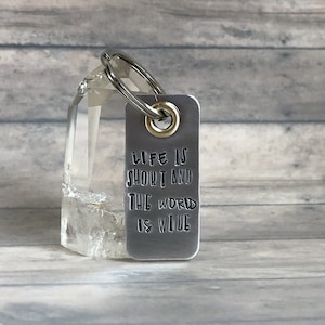 Key Chain, Life is Short, Hand Stamped Aluminum Tag Key Chain, Life is ...