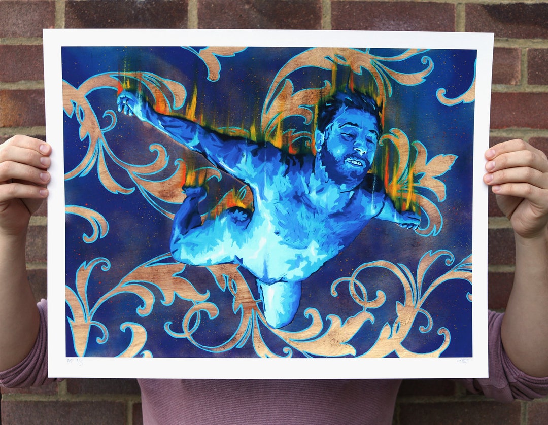 Limited Edition Giclée Print hypnic Fall // Nude Figure Painting Print ...