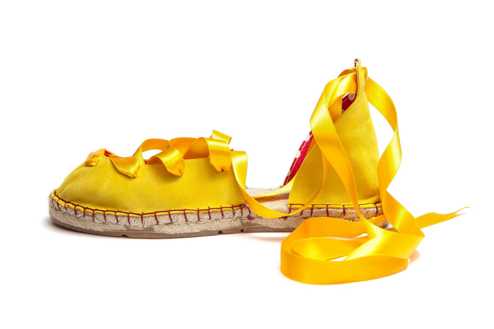 Leather espadrilles/ Yellow Tie shoes/ handmade strappy shoes/ | Etsy