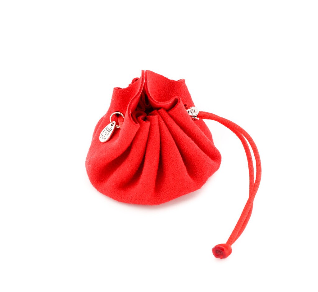 Red Leather Pouch Leather Drawstring Bags Gift for her Boho | Etsy