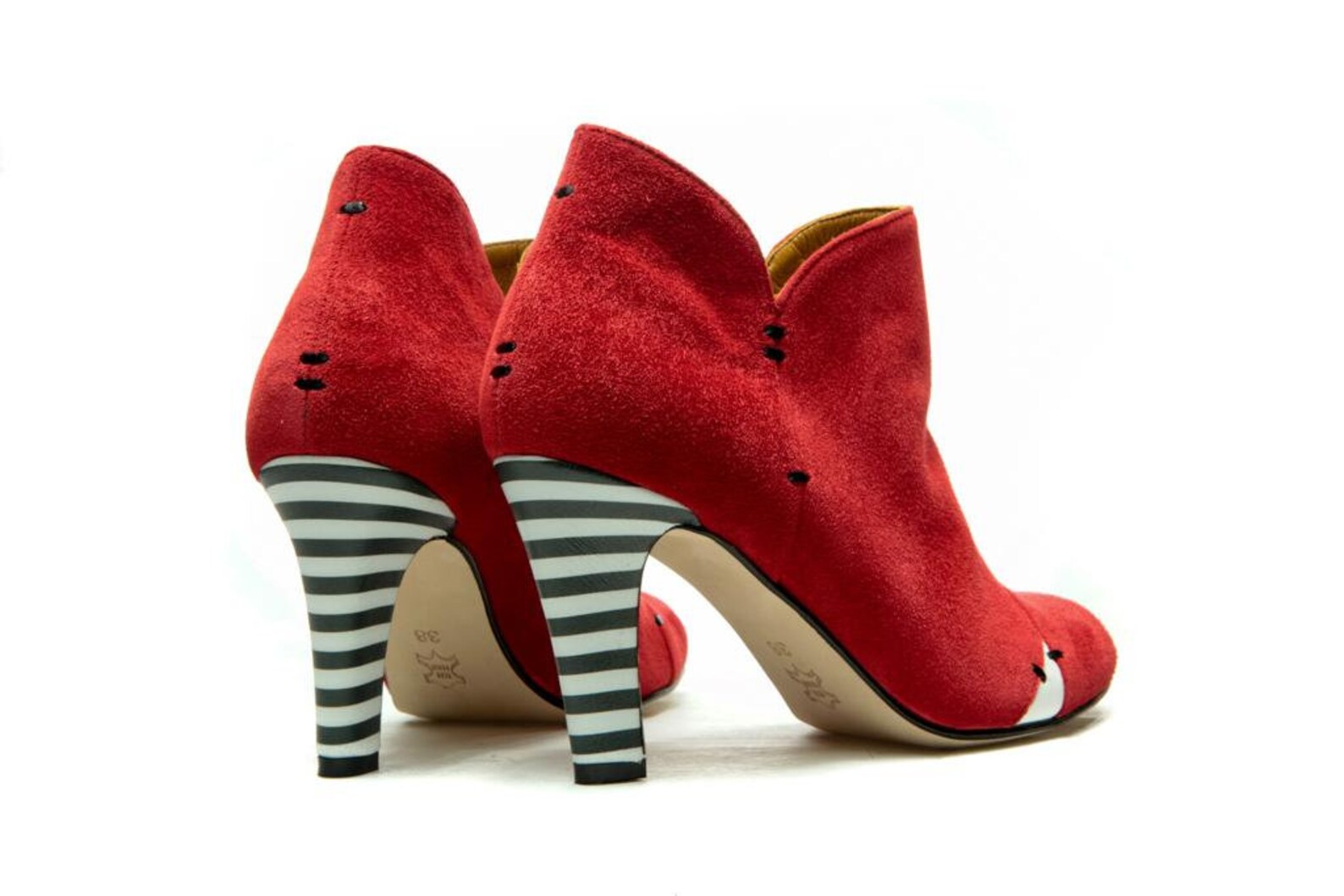 Red Women's Boots/ High Heel Ankle Boots/ Red Suede Boots/ - Etsy