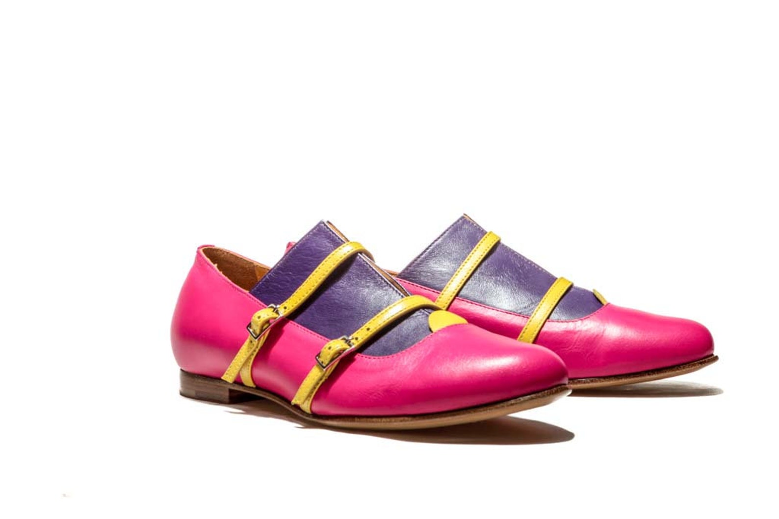 Ballet Flats/ Womens Brogues/ Pink Leather Flats/ Oxford - Etsy