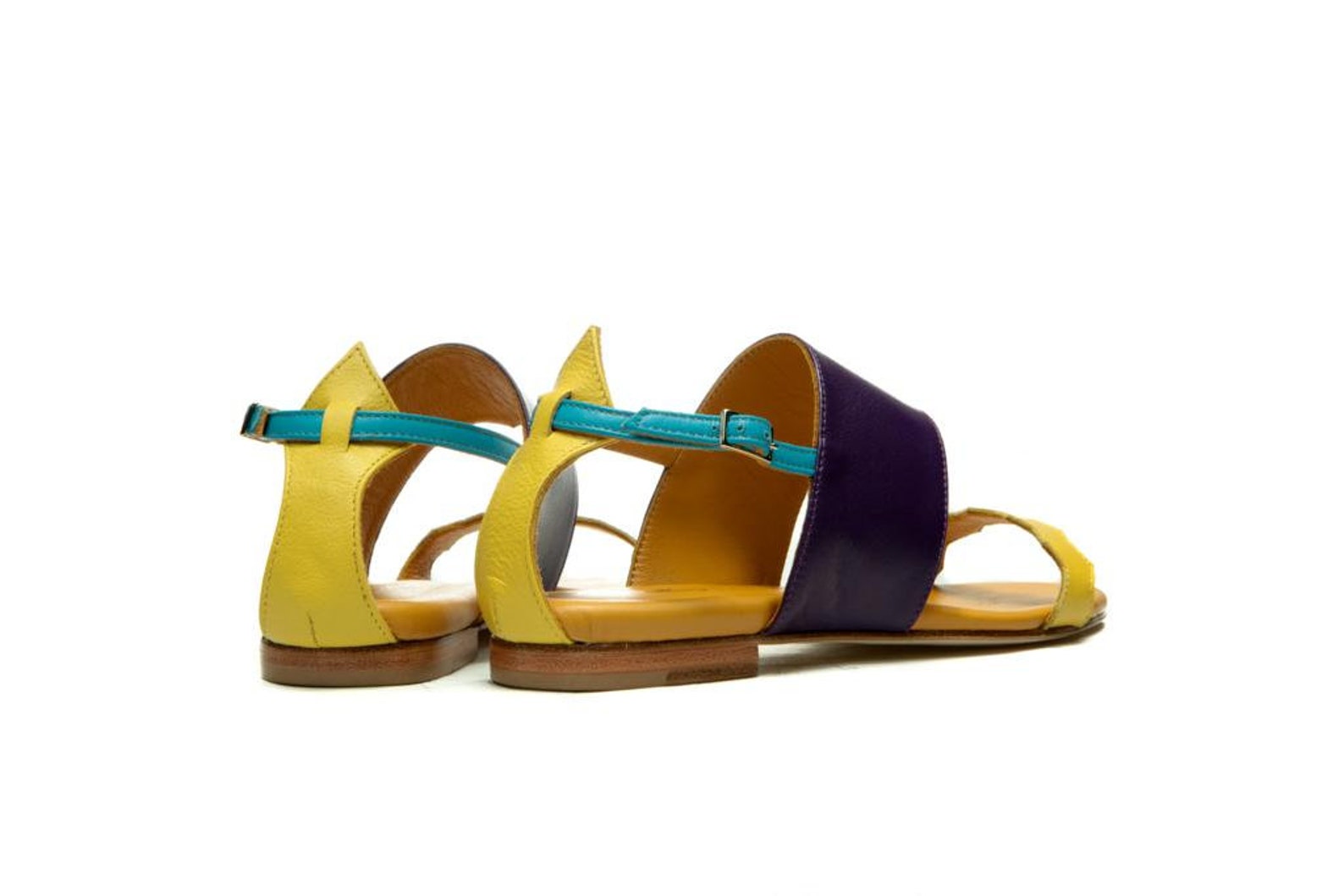 Colorful Summer Strappy Sandals Flats/ Handmade Sandals/ Greek Style ...