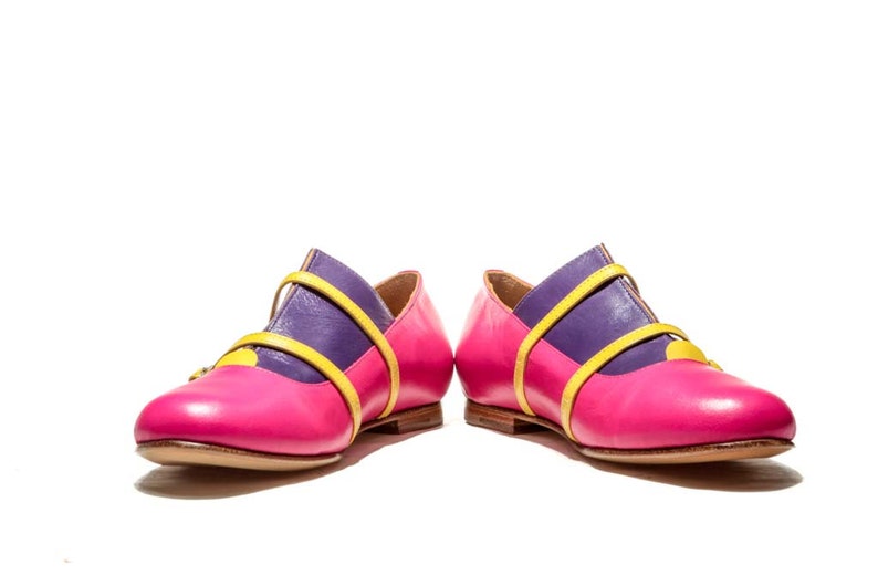 Ballet Flats/ Womens Brogues/ Pink Leather Flats/ Oxford - Etsy