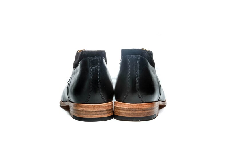 Black Men's Handmade Leather Ankle Boots/ Unique Men's - Etsy