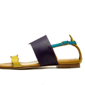 Colorful Summer Strappy Sandals Flats/ Handmade Sandals/ Greek Style ...