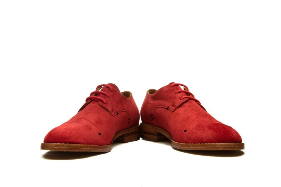 Red Oxford Shoes/ Women's Flats/ Handmade Women's - Etsy