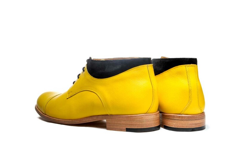 Yellow Men's Handmade Leather Ankle Boots/ Custom Made - Etsy