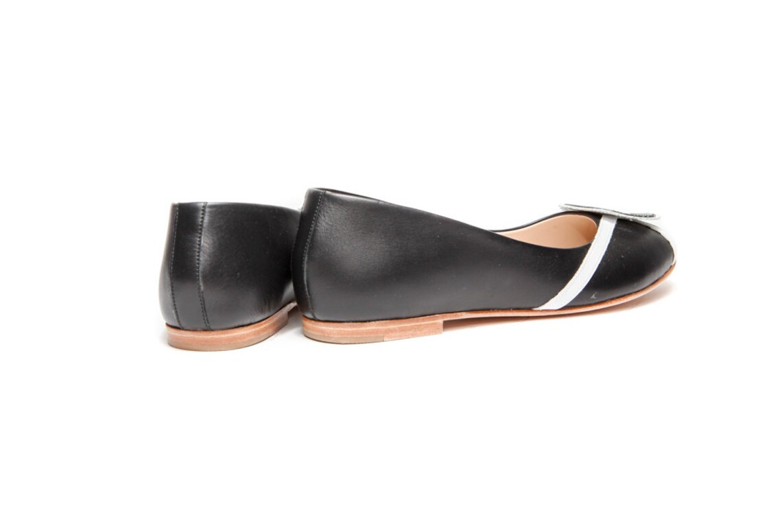 Leather Black Ballet Flats/ Ballerina Shoes/ Women's | Etsy