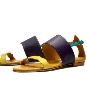 Colorful Summer Strappy Sandals Flats/ Handmade Sandals/ Greek Style ...