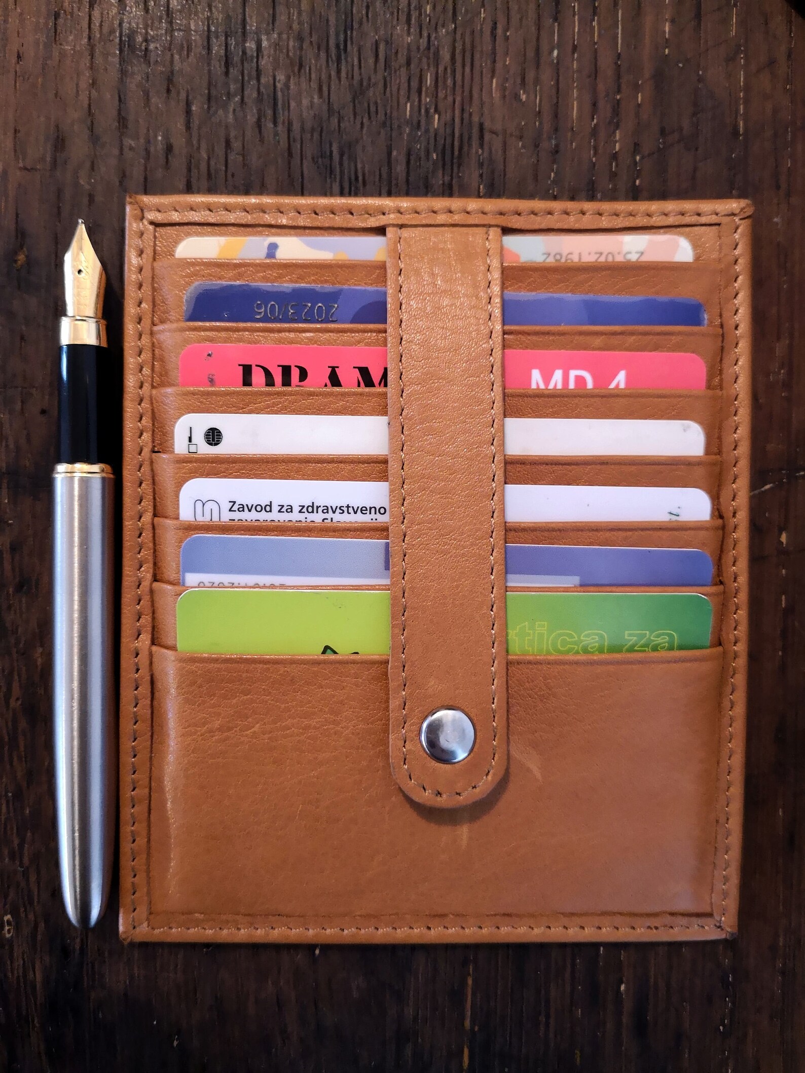 7 Pocket Cardholder Brown Leather Cardholder Handmade Slim - Etsy