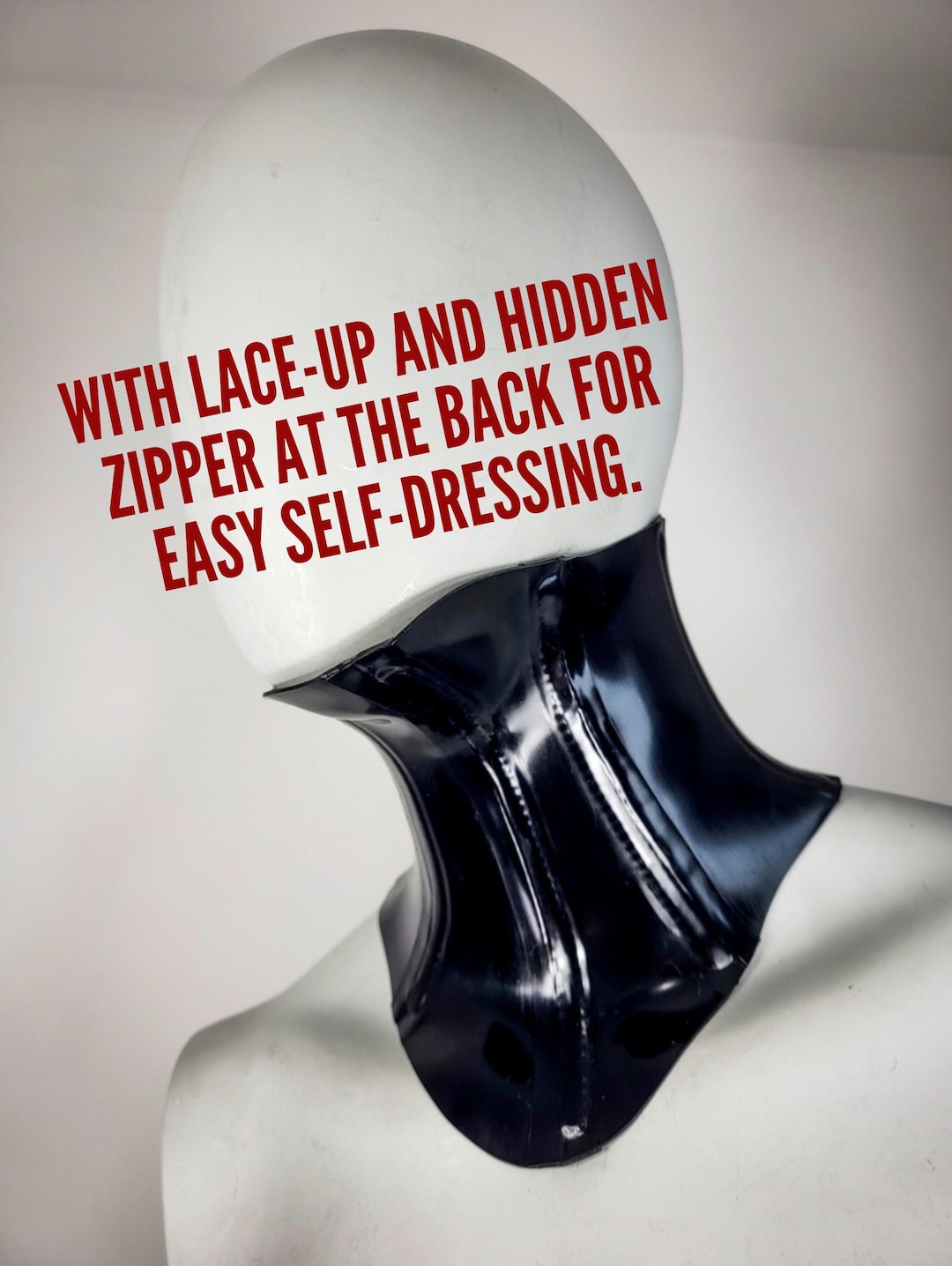 Basic Latex Neck Corset With Lace and Hidden Zipper -posture Collar ...