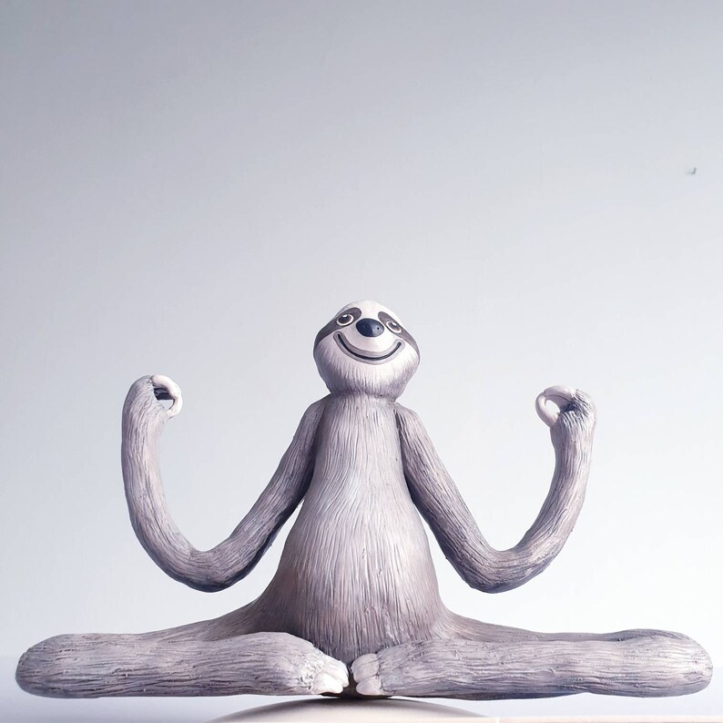 SLOTH Polymer Clay Animal Sculpture. Seb Sloth - Etsy UK