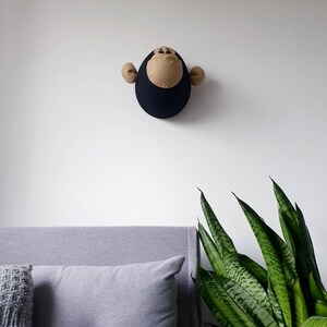 CHIMPANZEE Faux Taxidermy Monkey Felt Wall Mounted Animal Head Chester ...