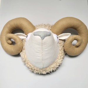 RAM - Faux Taxidermy - Felt Wall Mounted Animal Head - Reginald Ram ...