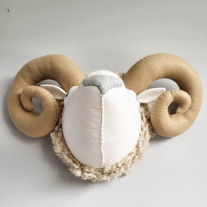 RAM - Faux Taxidermy - Felt Wall Mounted Animal Head - Reginald Ram ...