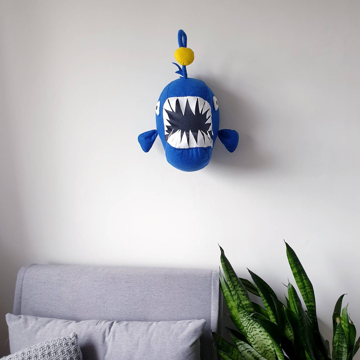 ANGLERFISH Faux Taxidermy Fish Felt Wall Mounted Animal - Etsy