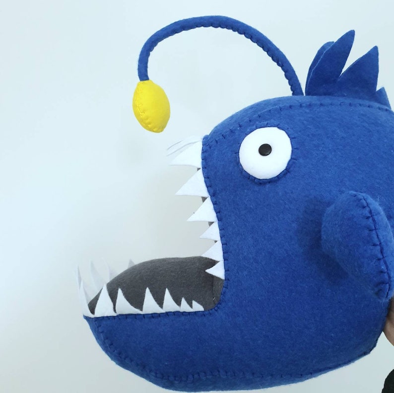 ANGLERFISH Faux Taxidermy Fish Felt Wall Mounted Animal - Etsy