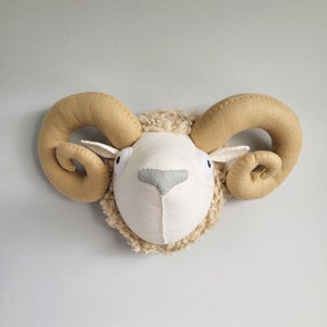 RAM - Faux Taxidermy - Felt Wall Mounted Animal Head - Reginald Ram ...