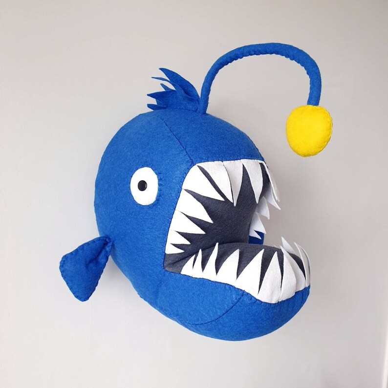 ANGLERFISH Faux Taxidermy Fish Felt Wall Mounted Animal - Etsy