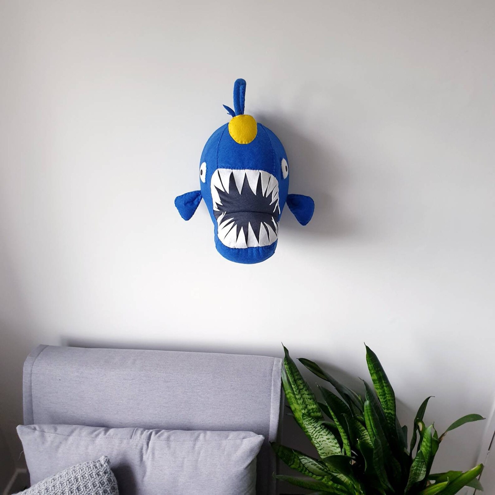 ANGLERFISH Faux Taxidermy Fish Felt Wall Mounted Animal - Etsy