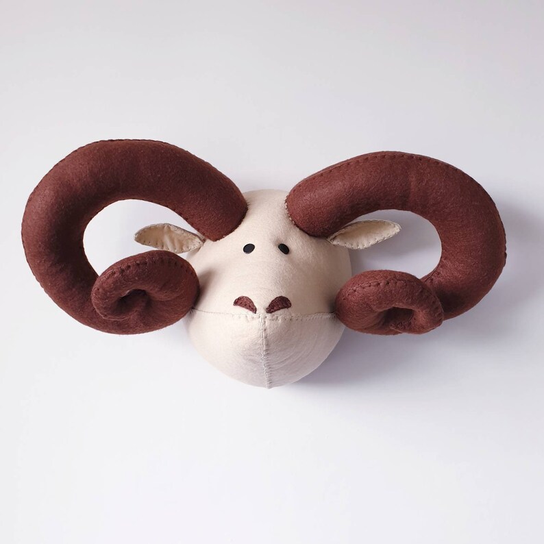 RAM Faux Taxidermy Felt Wall Mounted Animal Head - Etsy