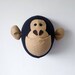 CHIMPANZEE Faux Taxidermy Monkey Felt Wall Mounted Animal Head Chester ...