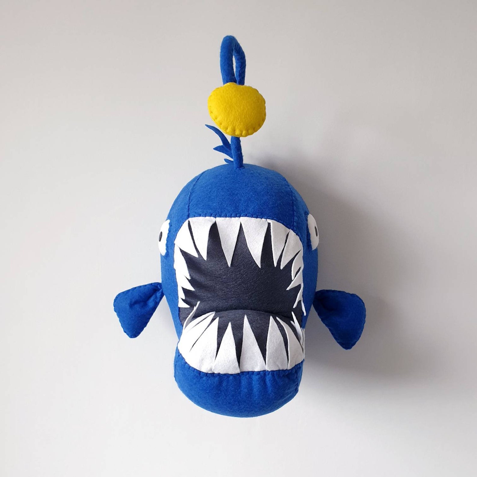 ANGLERFISH Faux Taxidermy Fish Felt Wall Mounted Animal - Etsy