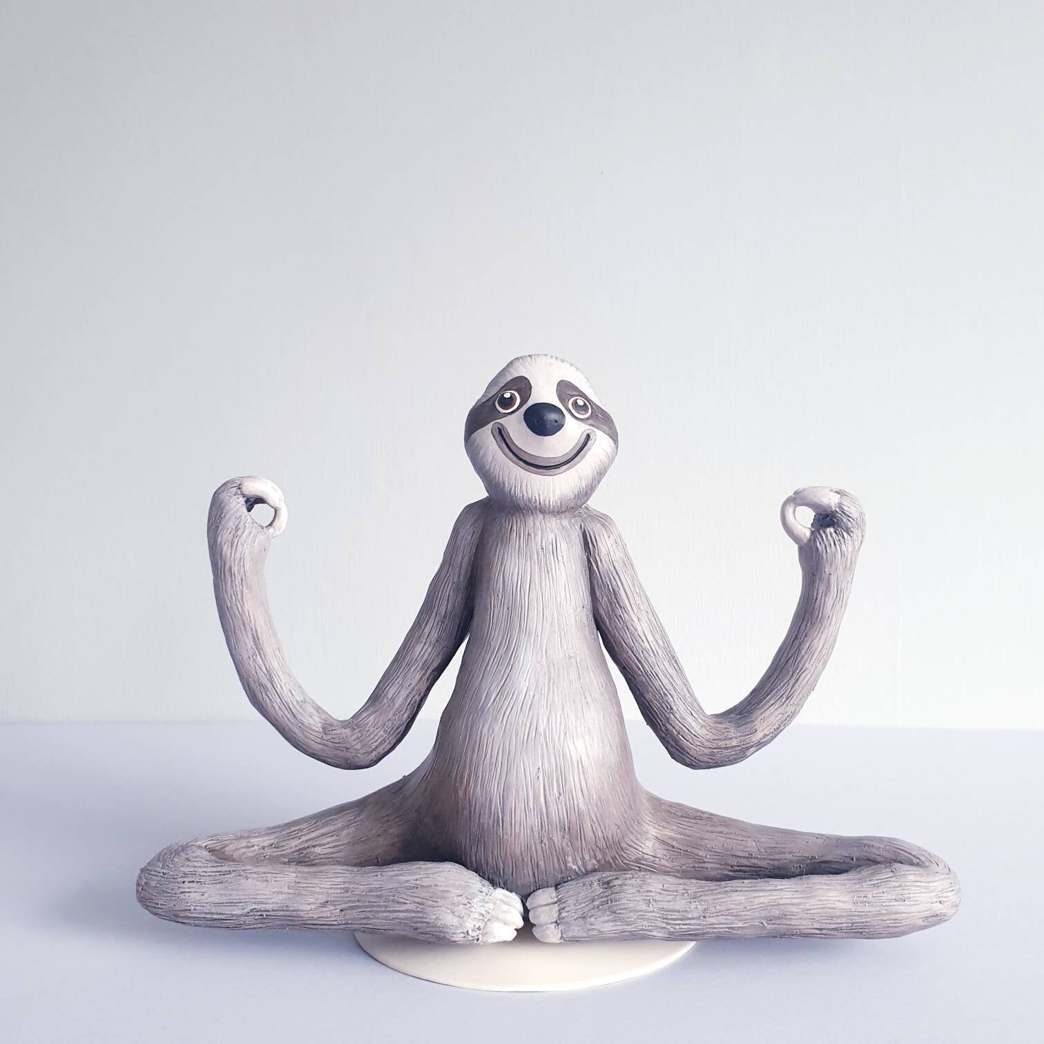 SLOTH Polymer Clay Animal Sculpture. Seb Sloth - Etsy UK