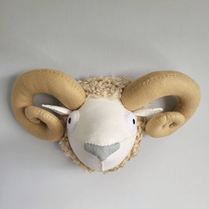 RAM - Faux Taxidermy - Felt Wall Mounted Animal Head - Reginald Ram ...