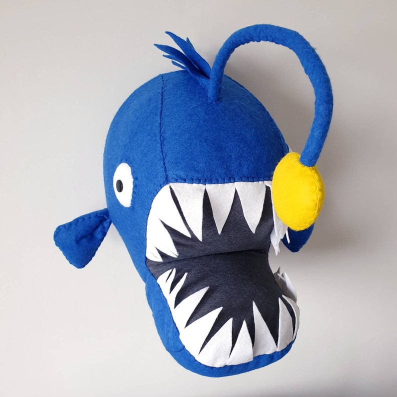 ANGLERFISH Faux Taxidermy Fish Felt Wall Mounted Animal - Etsy