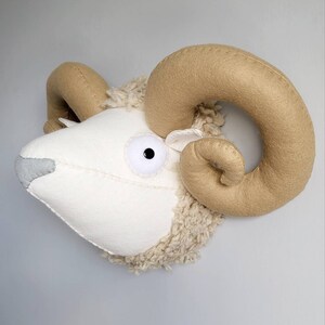 RAM - Faux Taxidermy - Felt Wall Mounted Animal Head - Reginald Ram ...
