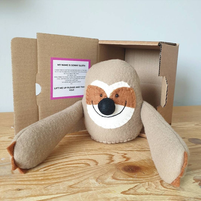 HUG IN A BOX Gift for a far away friend Sloth | Etsy