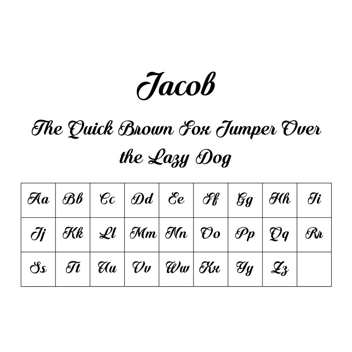 Custom Wood Name Sign JACOB font 12 to 48 wide | Etsy