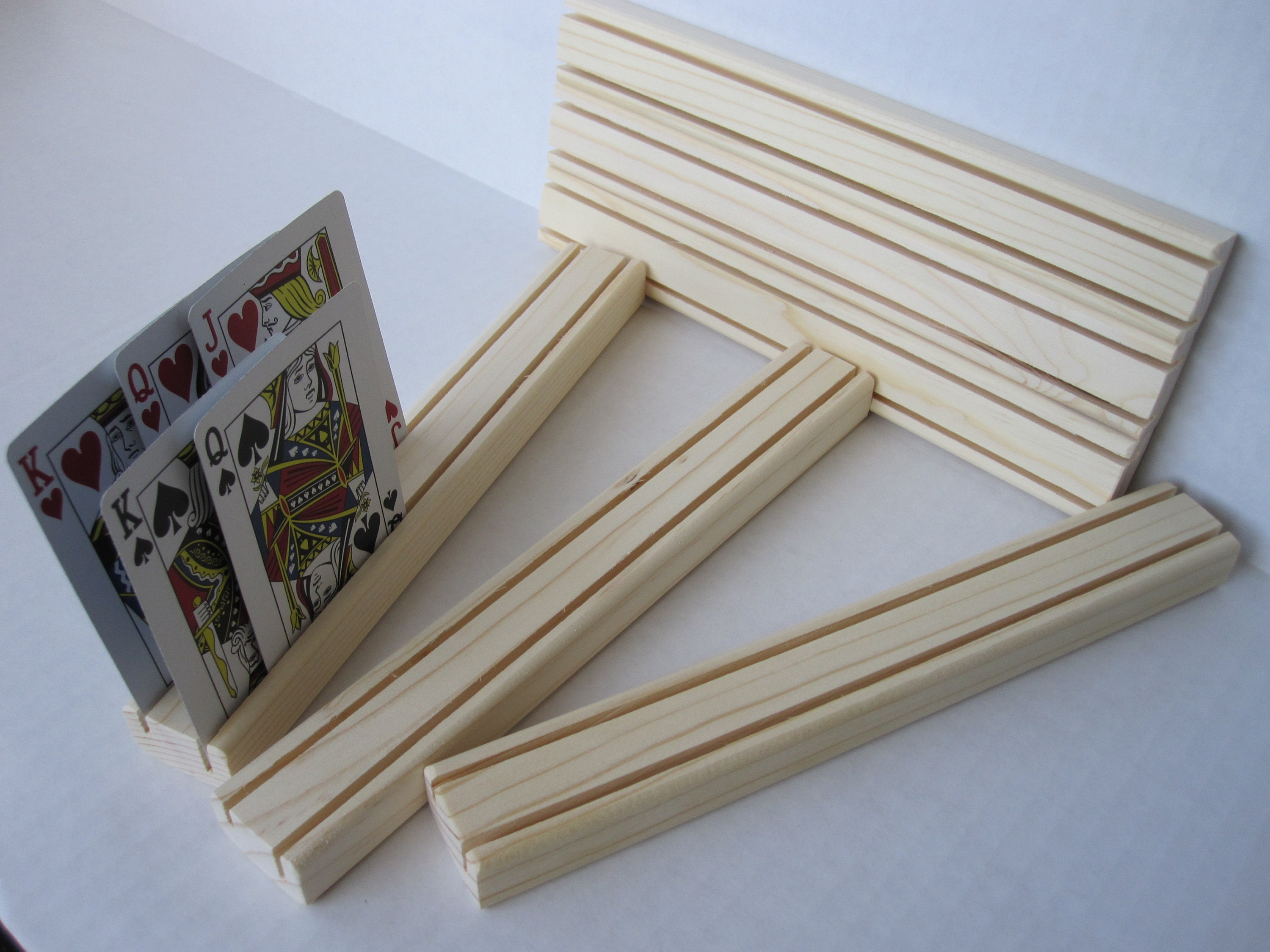 SET OF SIX /playing Card Holder / Rack - Etsy