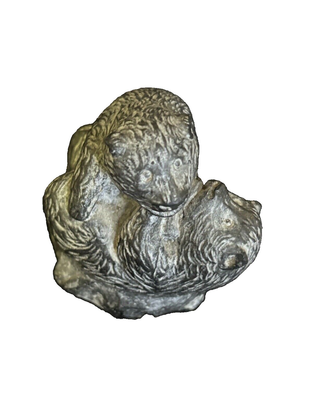 Inuit Carved Sculpture A Wolf Original Bear Cubs Playing Hand Carved ...