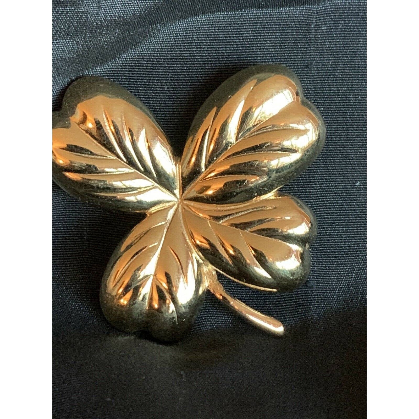 Vintage Monet Shamrock 4 Leaf Clover Brooch Pin Gold Tone | Etsy