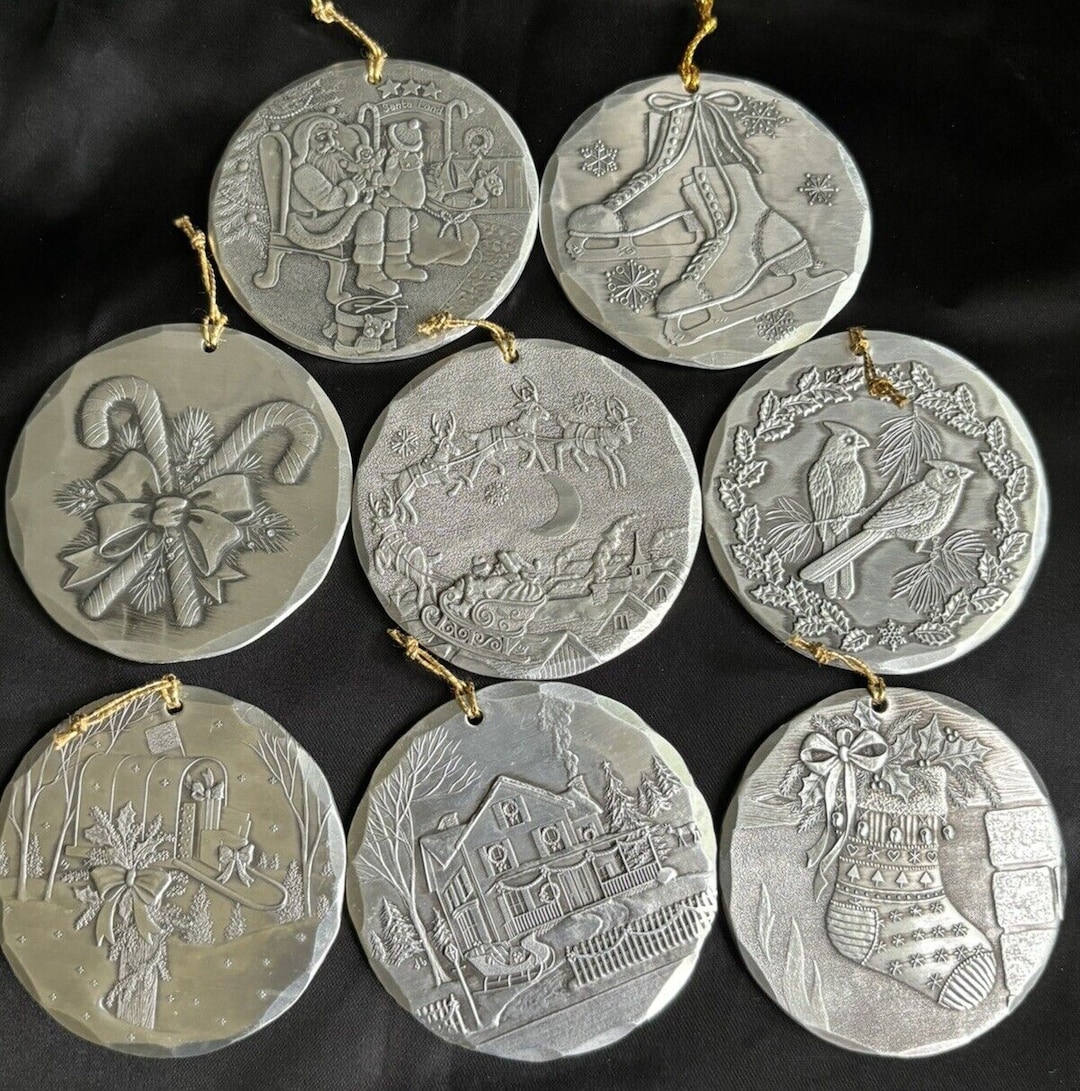 Set Of 8 Wendell August Forge Ornaments Made In Usa 2001 2008 Ornate