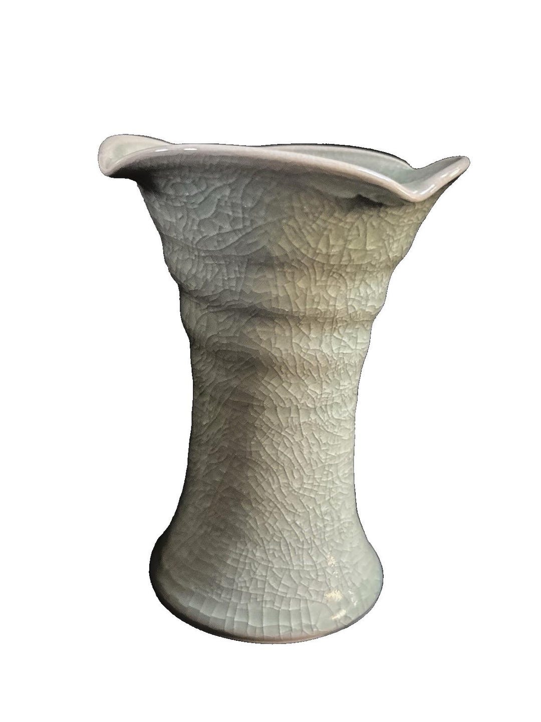 Simon Pearce Belmont Vase Cracked Glaze Celadon Green Vase 5.5" Tall ...