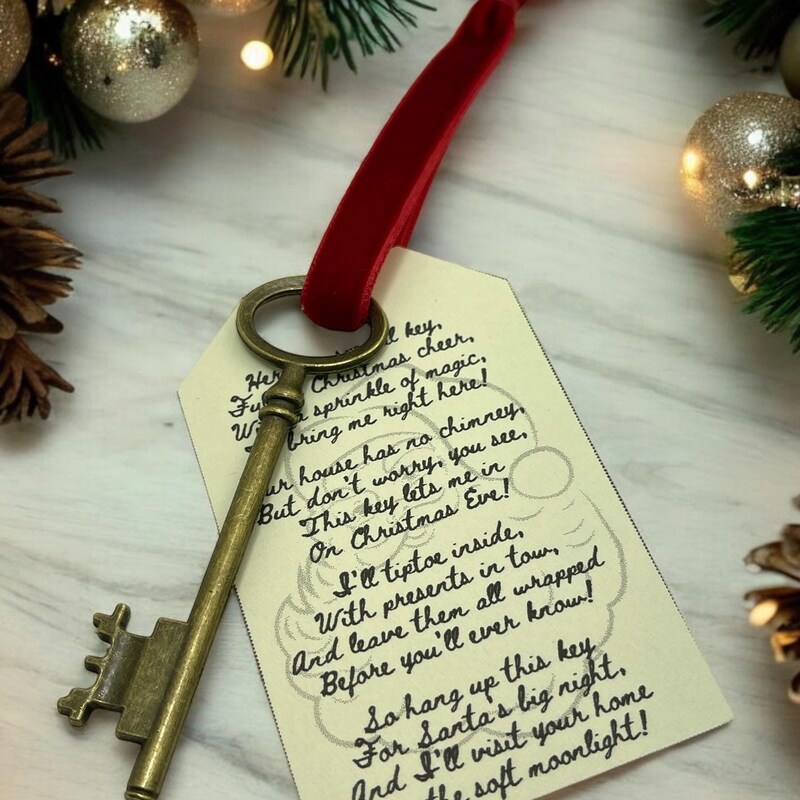 Santa Key With Ribbon - Etsy