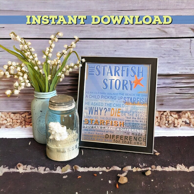 Starfish Story It Matters to This One Inspirational Print, Teacher ...