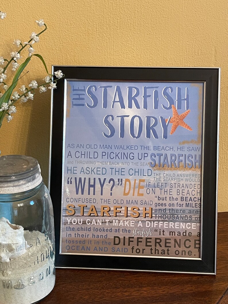 Starfish Story It Matters to This One Inspirational Print, Teacher ...
