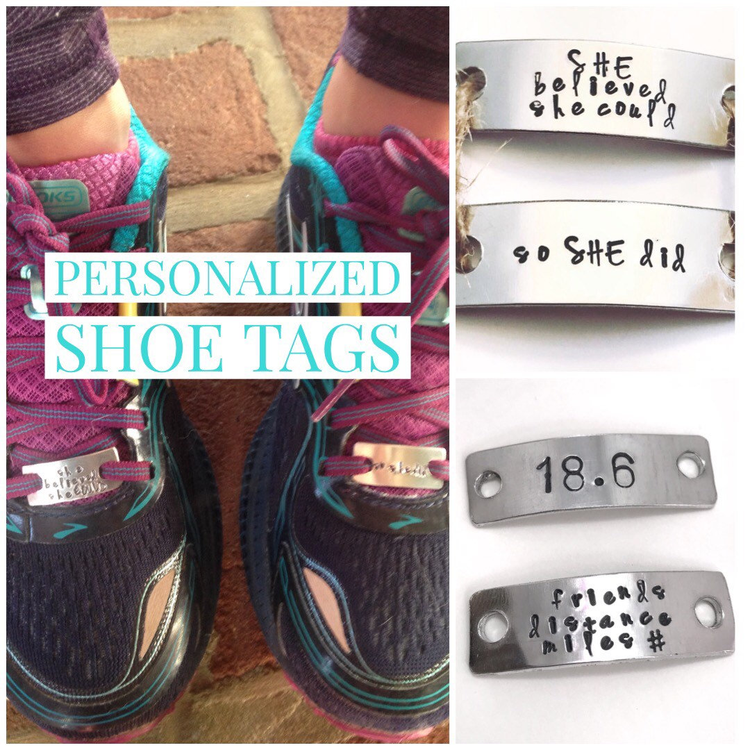 Personalized running shoe tags single or set of two gifts for | Etsy
