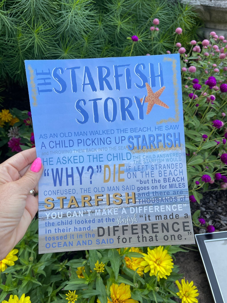 Starfish Story It Matters to This One Inspirational Print, Teacher ...